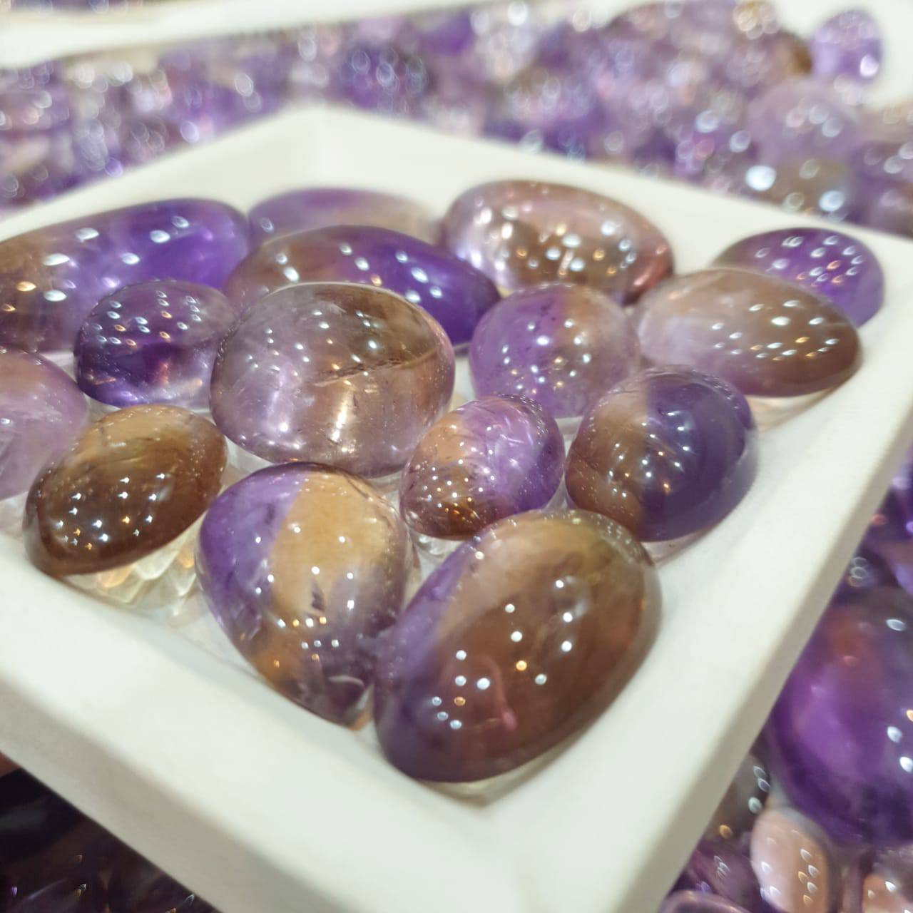 10 Pcs Ametrine Cabochons | 18-32mm Sizes Bolivia Mines | Untreated Fl – The LabradoriteKing