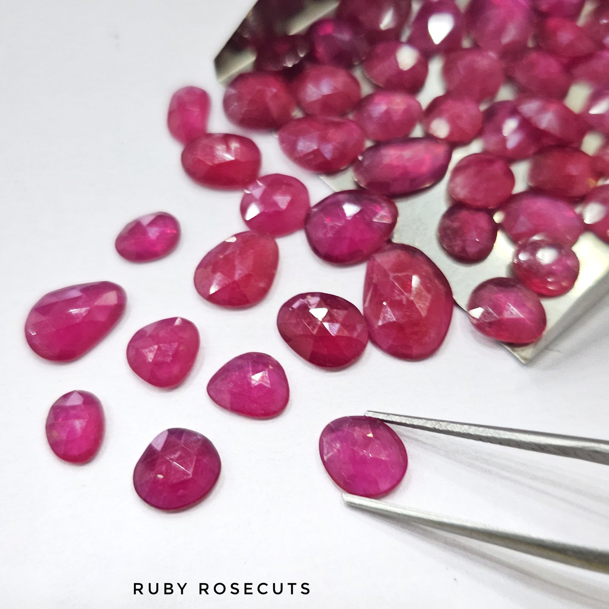 10 Pcs Ruby Rosecuts | Flat backs | 8-12mm – The LabradoriteKing