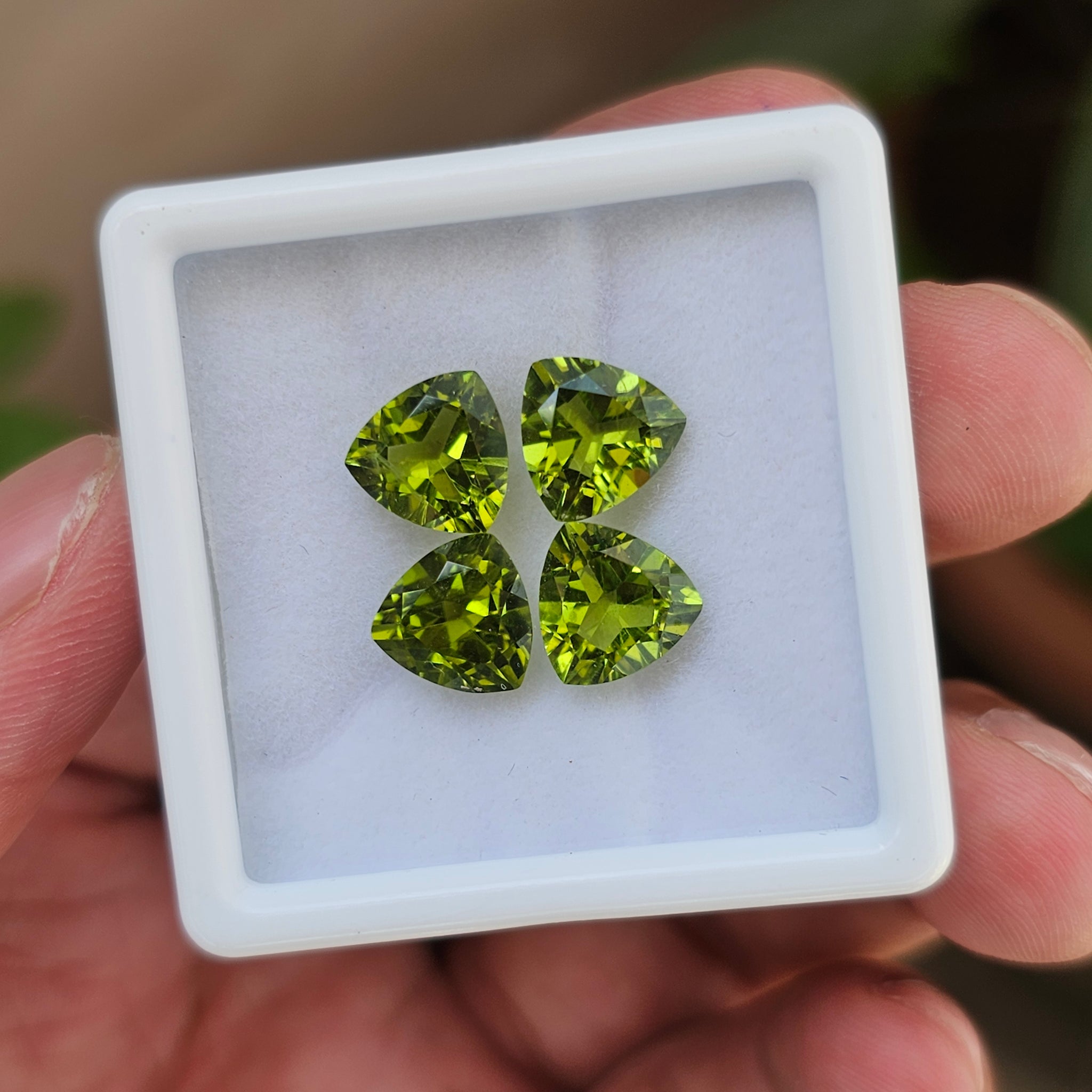4 Pcs Natural Peridot |Trillion Shape| 9mm|10.4 Cts – The LabradoriteKing