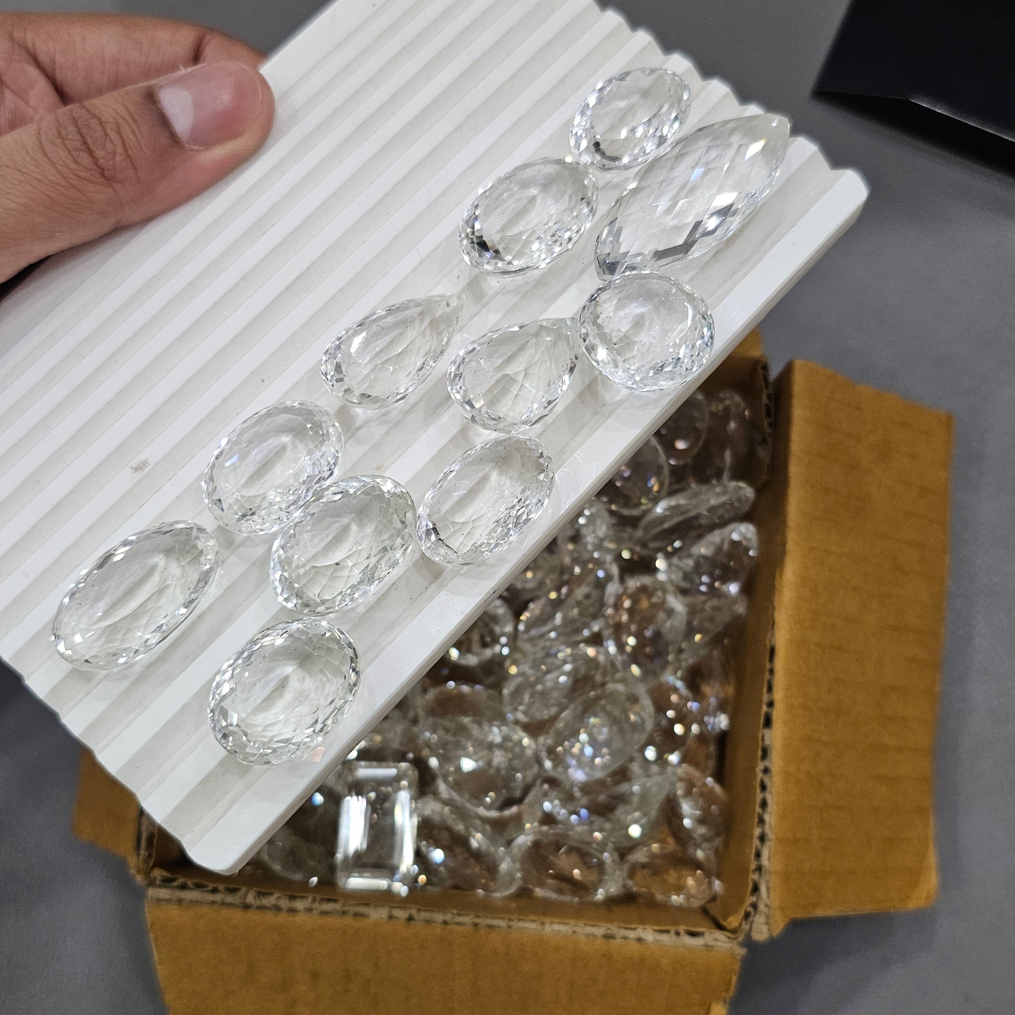 100 Grams if Fine White Clear Quartz from Sri Lanka | Faceted eye clea ...