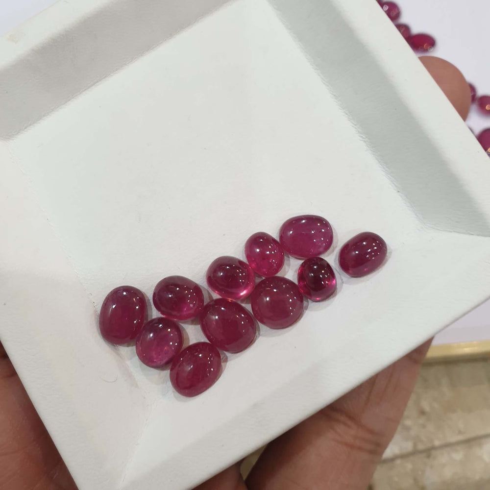 10 Pcs Natural Ruby Cabochons Big Sizes 6-8mm Ovals African Mined – The ...