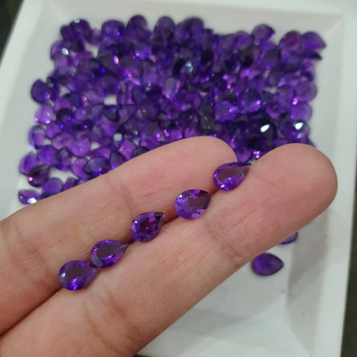 12 Pcs Amethyst Pears 8x6mm | Top Quality Calibrated Size – The ...