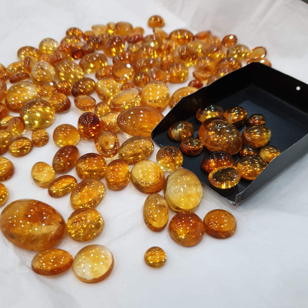 15 Pcs of Natural citrine Deep Colour | Cabochons 8-12mm – The ...