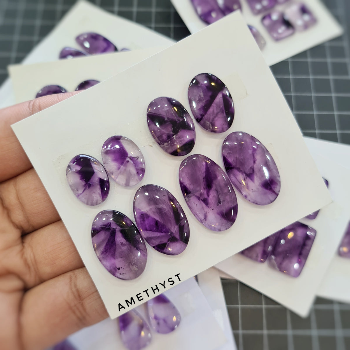 1 Set Trapiche Amethyst flat backs Gemstones Shape Size:14-27mm | The ...